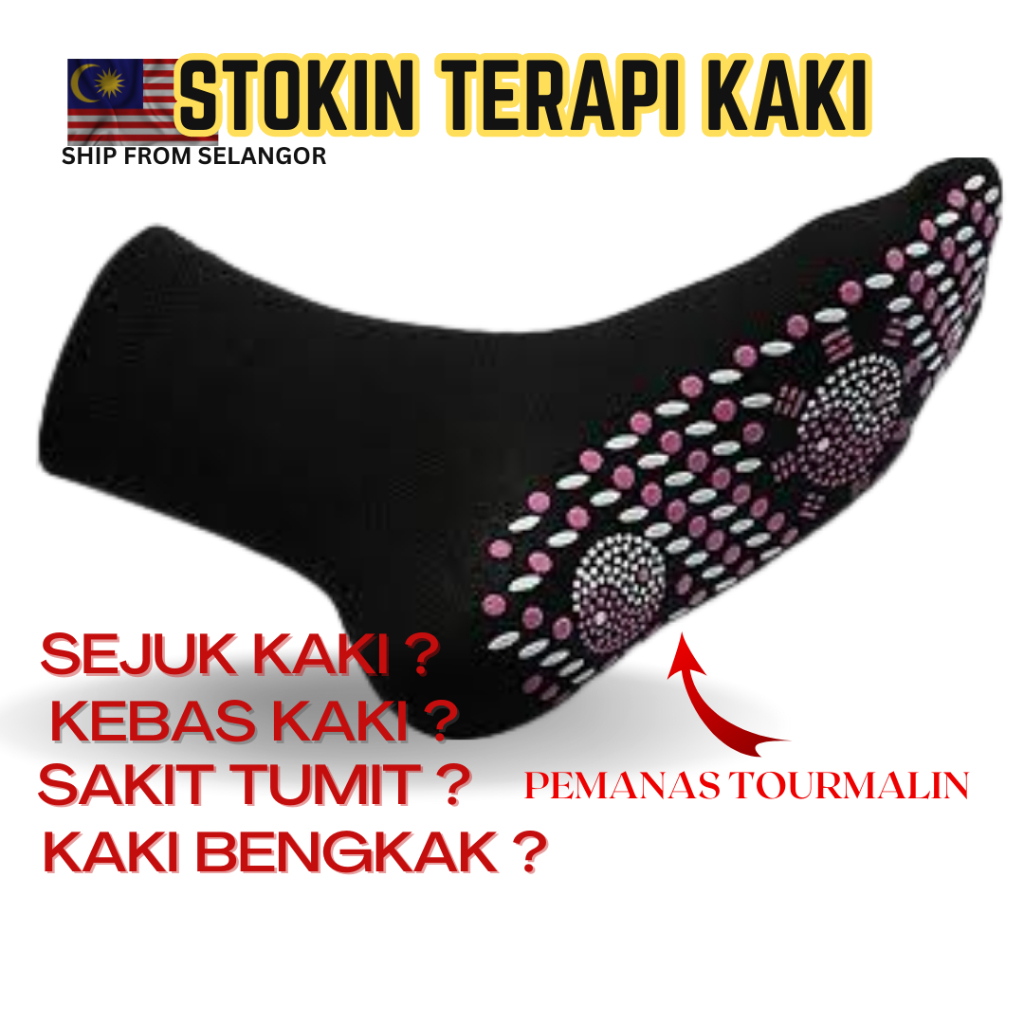 Stokin Terapi Magnetik Bio Aura Nano Momcare Magnetic Kebas kaki Sakit ...