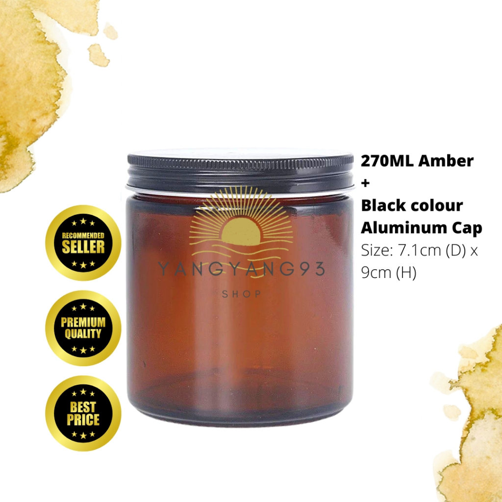 kaca amber DIY lilin balang lilin Amber glass jar with candle making ...