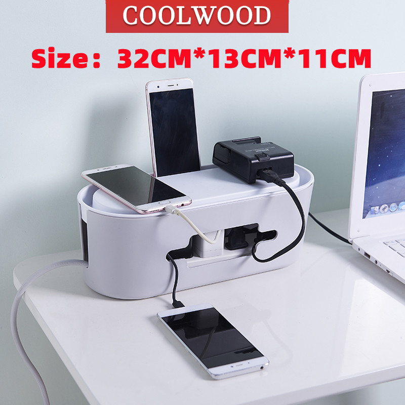 Cable Management Storage Box Wire Organizer Box Power Strip Organizer ...