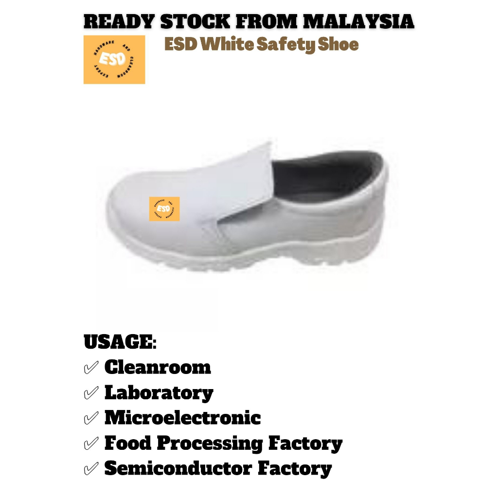 【MALAYSIA READY STOCK】Unisex ESD Antistatic Safety Shoes ESD White ...