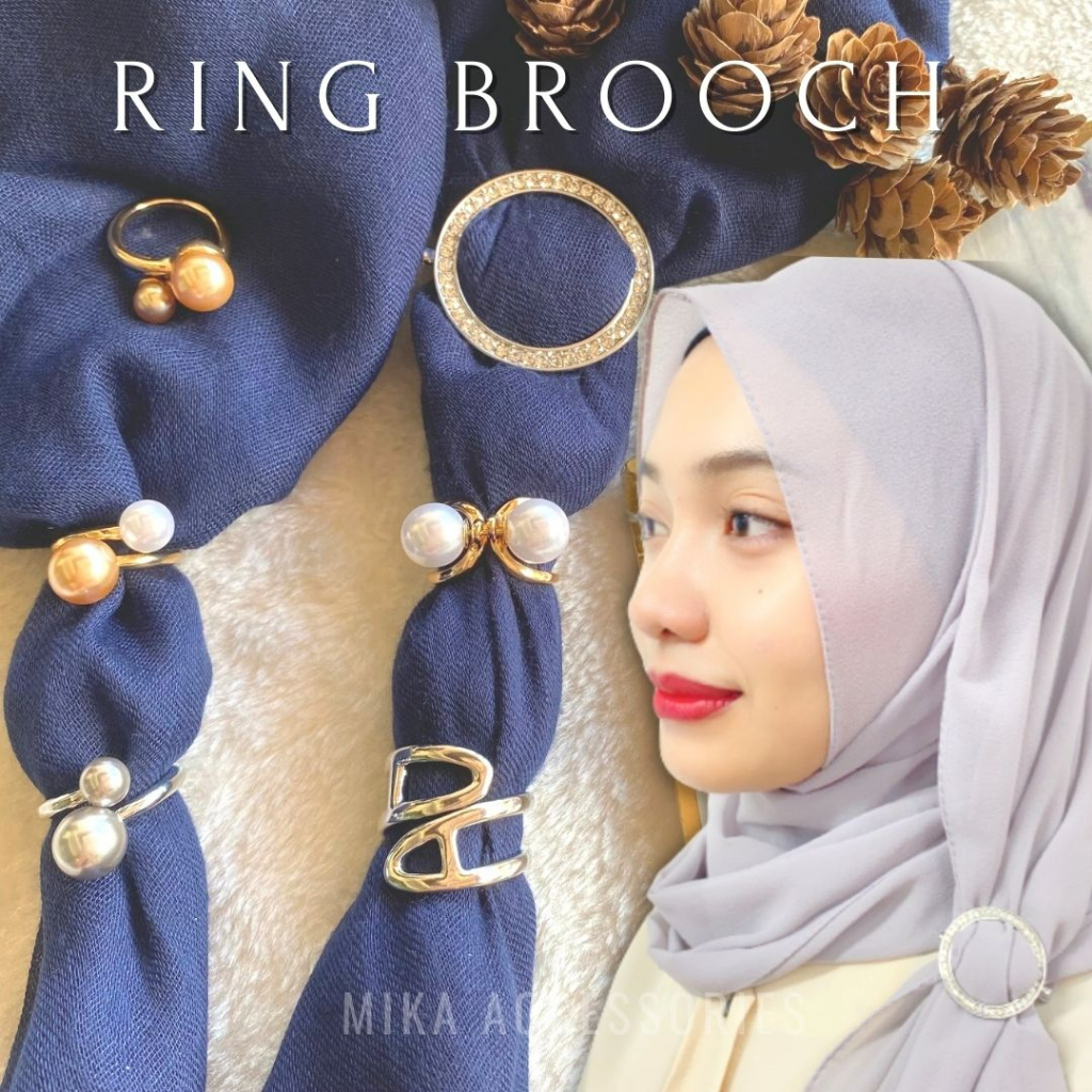 Ring brooch tudung mutiara Muslimah Cincin Tudung Scarf Buckle Tudung ...
