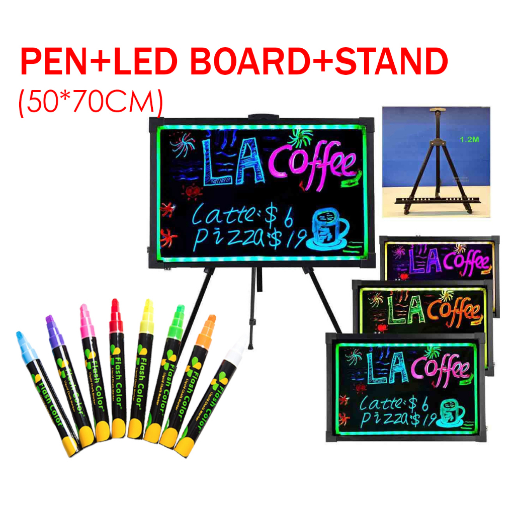 Electronic fluorescent board writing board with 8 colors Markers Flash ...