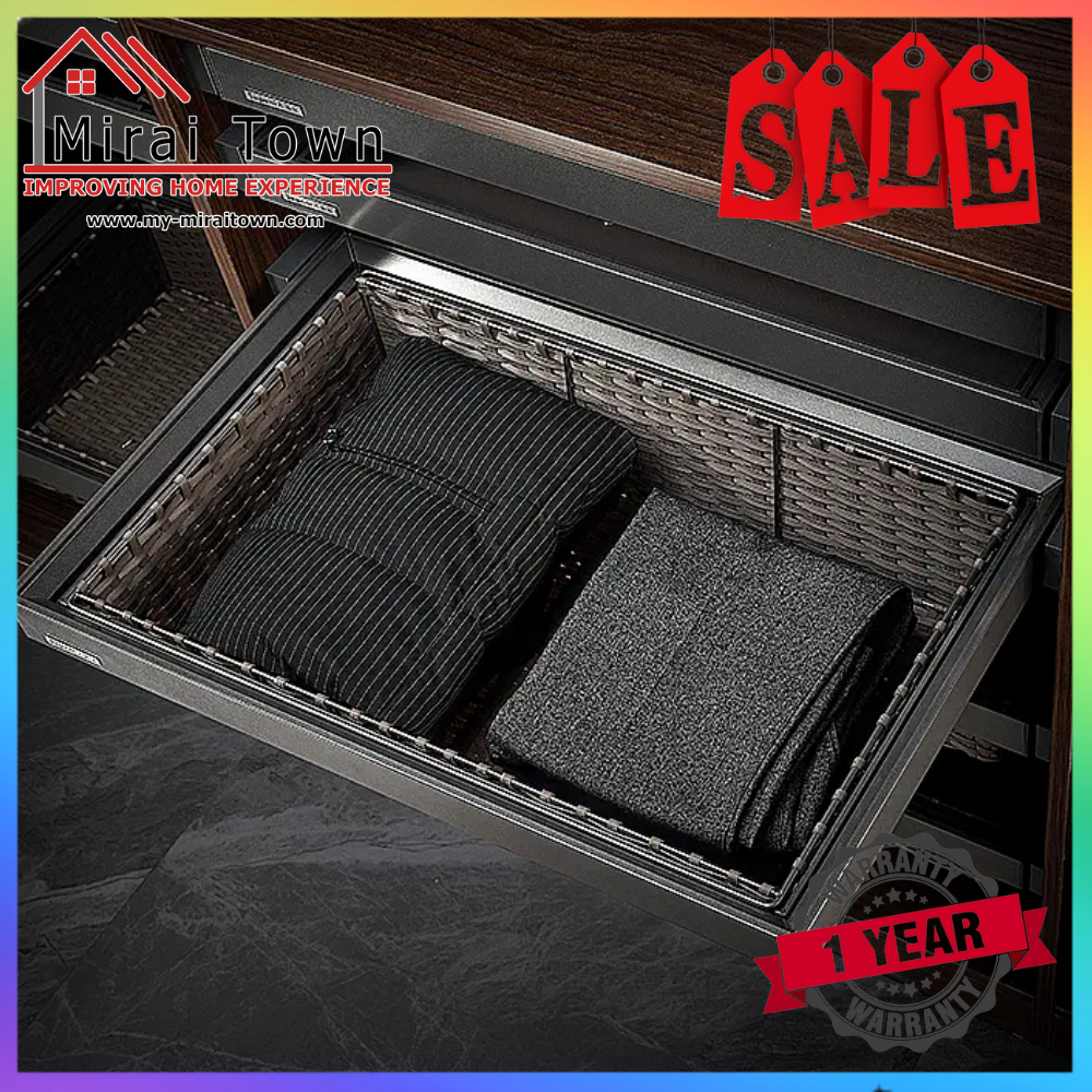MIRAI Wardrobe Accessories Rattan Basket Soft close Basket Sliding ...