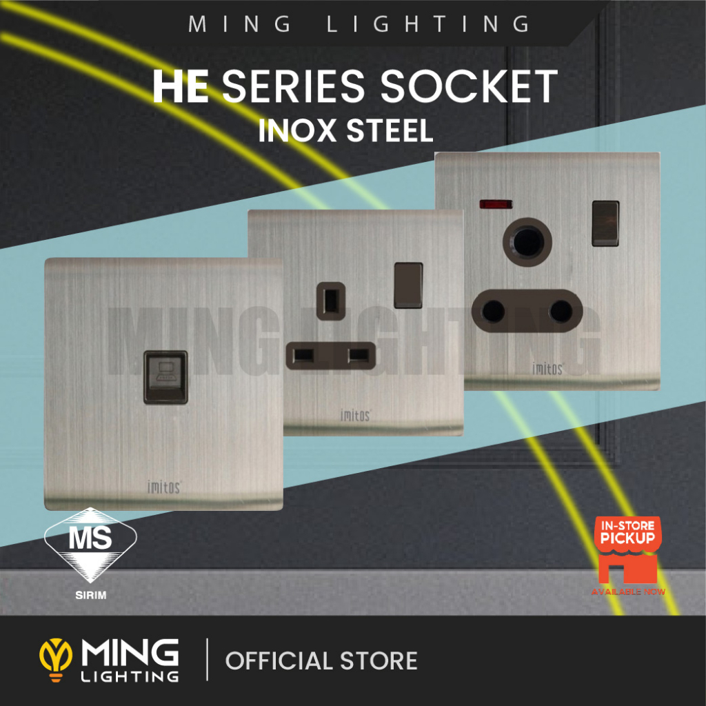 (Sirim) Imitos HE Series Modern Wall Switch Door Bell Universal Socket ...