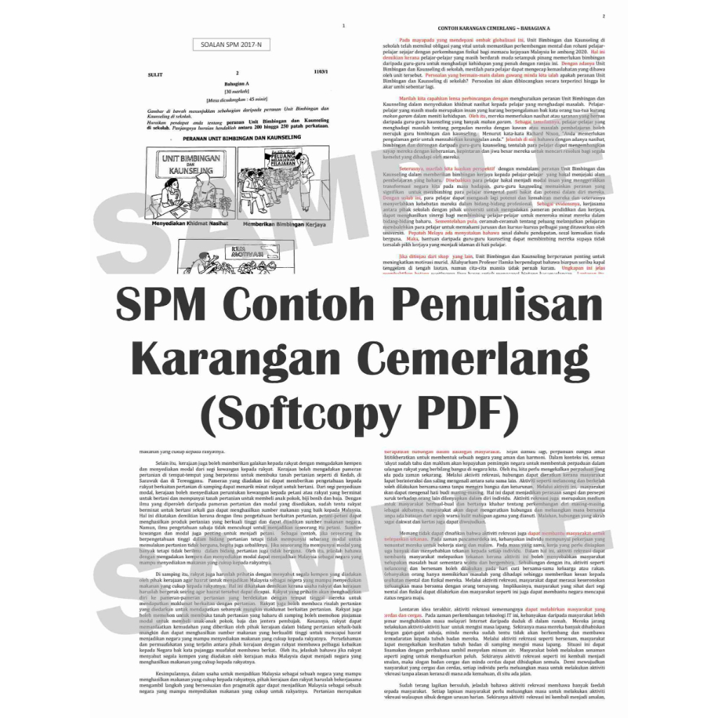 [Softcopy PDF] SPM Contoh Penulisan Karangan Cemerlang Soalan | Shopee Malaysia