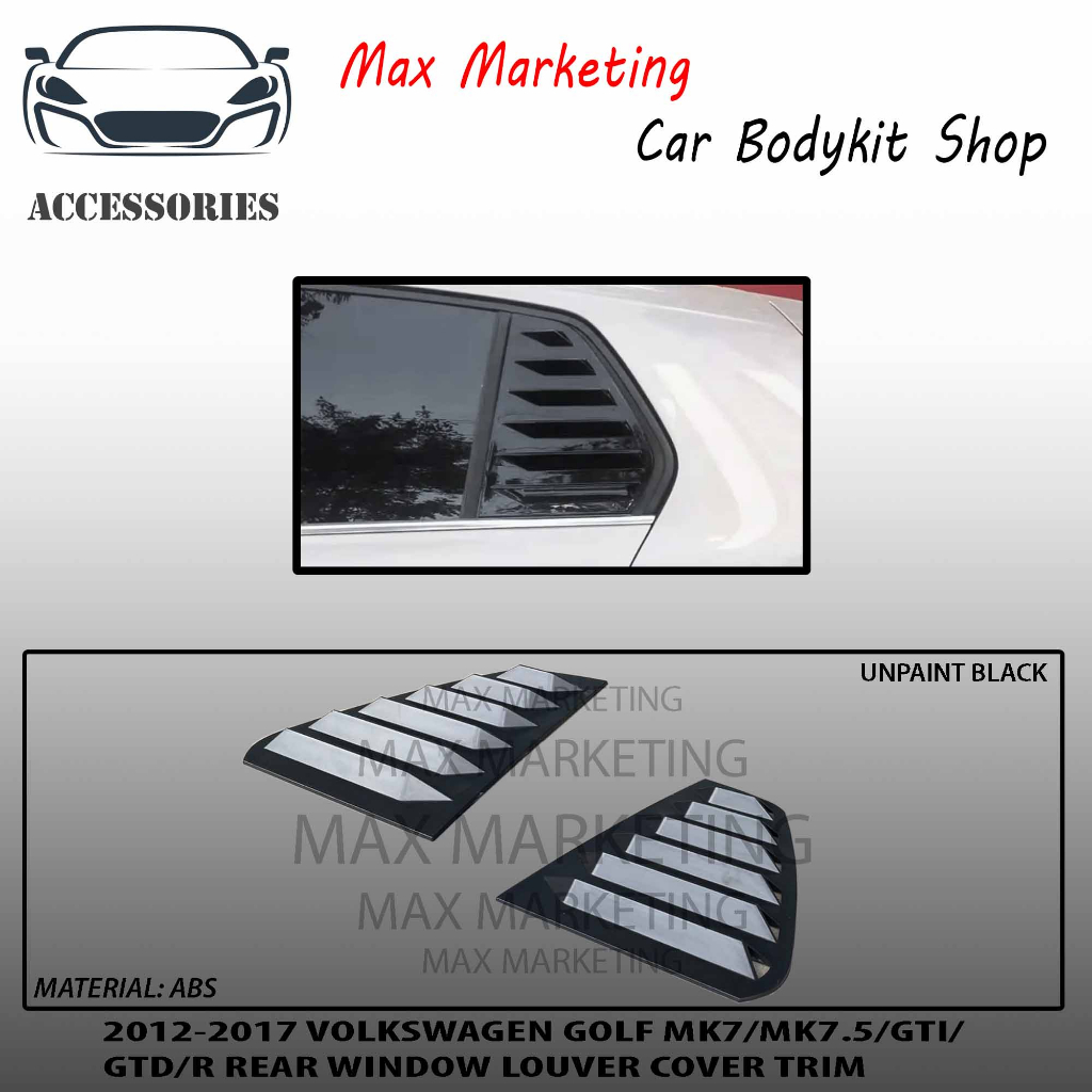 VOLKSWAGEN 2012-2017 GOLF MK7/MK7.5/GTI/GTD/ R REAR WINDOW LOUVER COVER ...