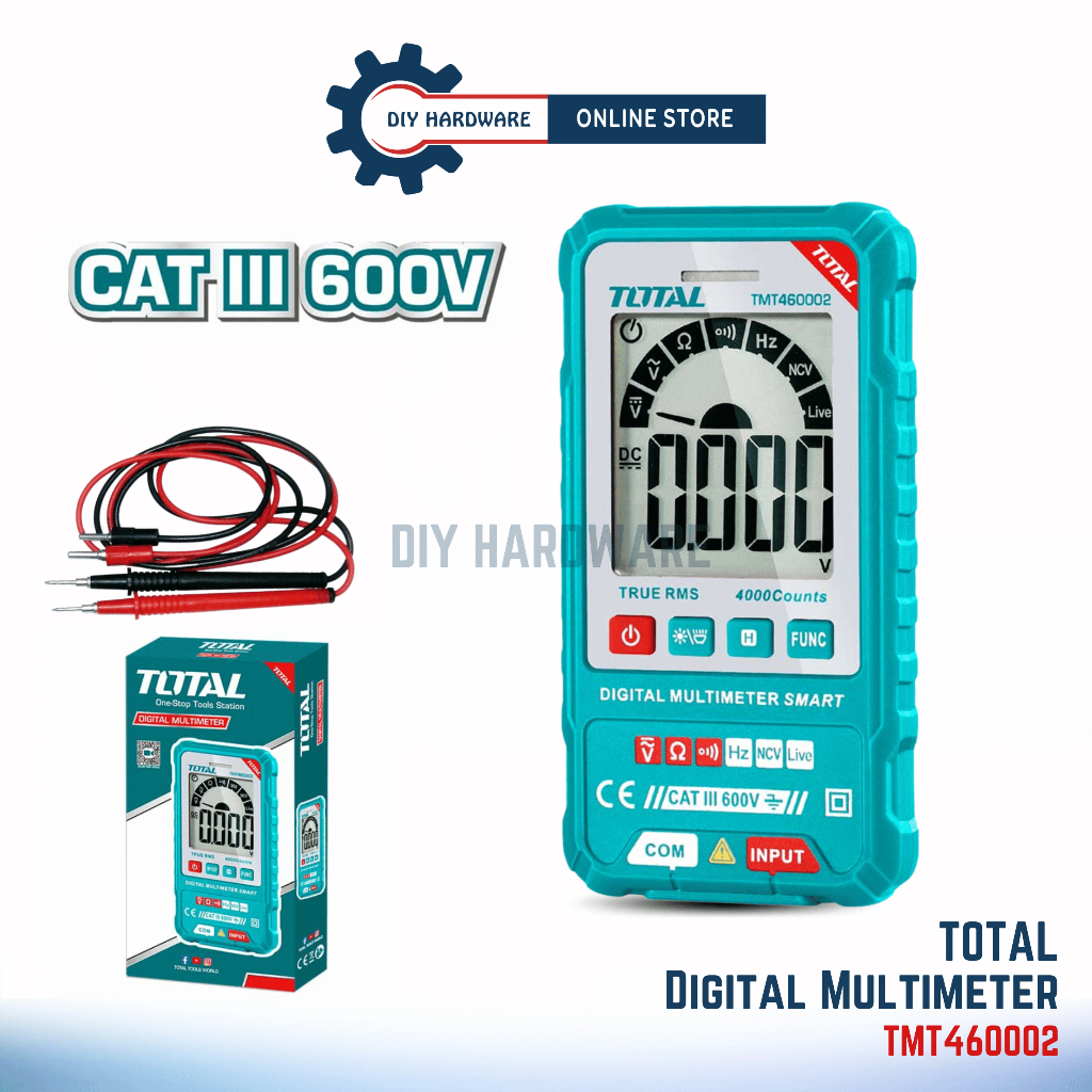TOTAL Smart (AUTO) Measurement Digital Multimeter (CAT III 600V ...