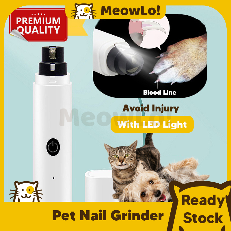 MeowLo Pet Nail Grinder Rechargeable Dog Cat Electric Claw Grooming ...