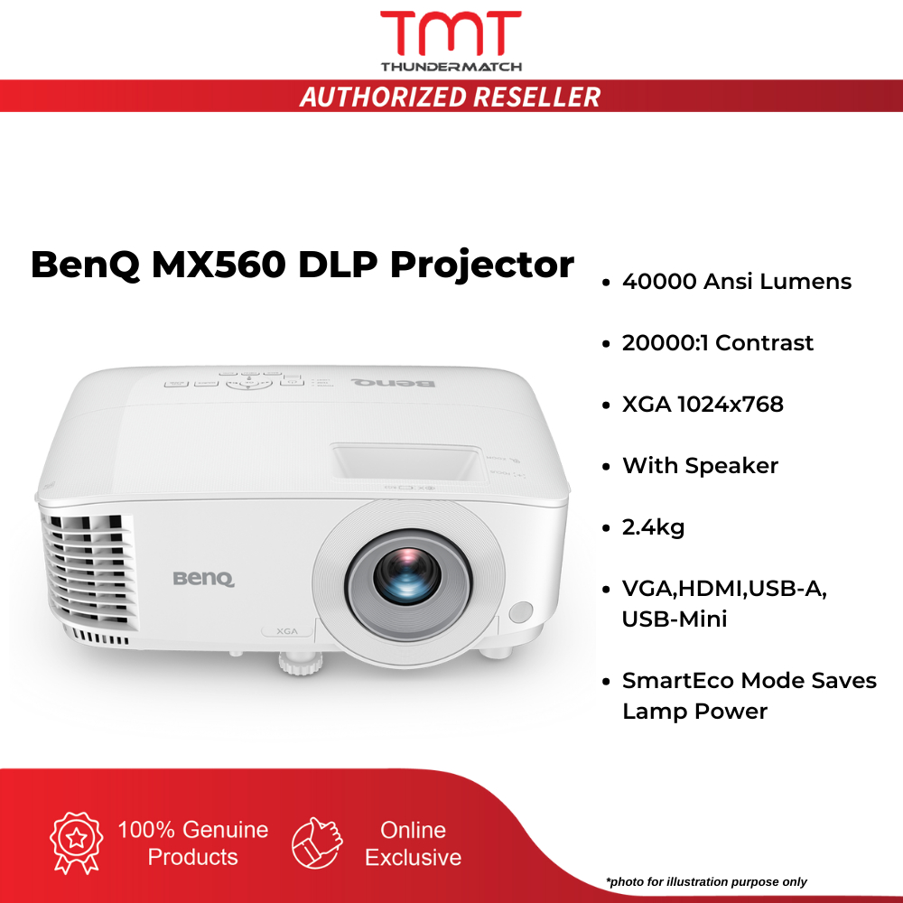 BenQ MX560 DLP Projector | 40000 Ansi Lumens | 20000:1 Contrast | XGA ...
