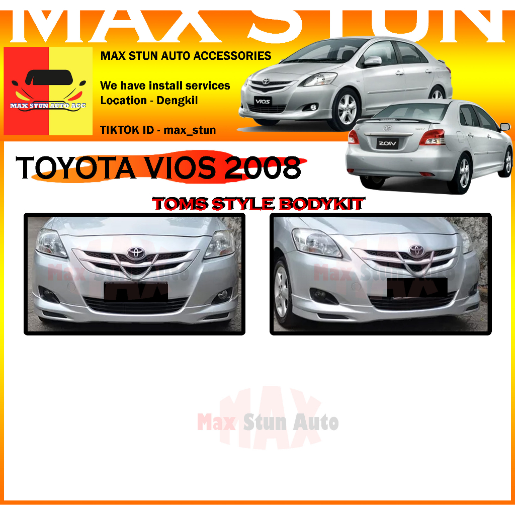 TOYOTA VIOS NCP93 2007-2013 TOMS STYLE FULLSET BODYKIT (TOM) SKIRT LIP ...