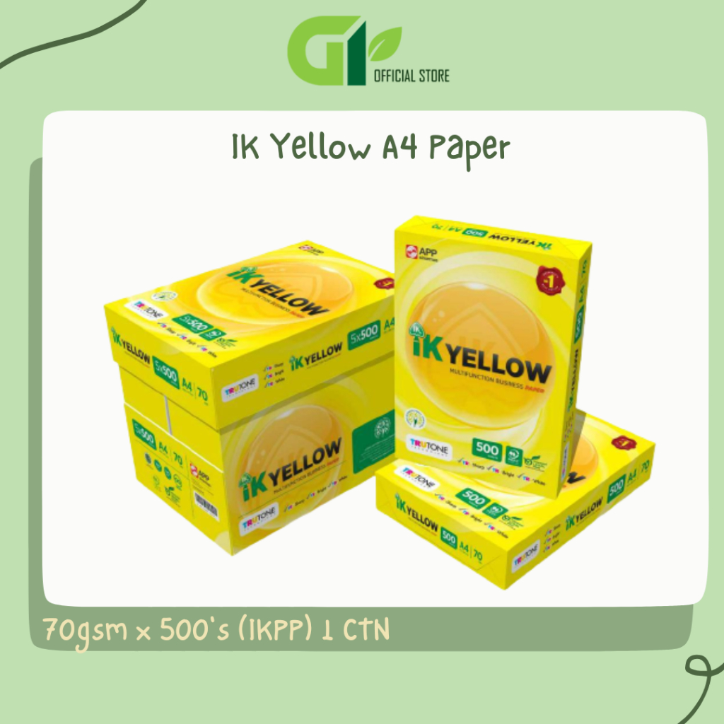 [GY Office] IK Yellow A4 Paper 70gsm x 500's (IKPP) 1 CTN | Shopee Malaysia