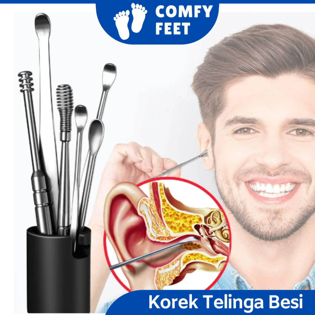 Ear Pick Set Pengorek Telinga Korek Telinga Besi Stainless Steel Tool ...