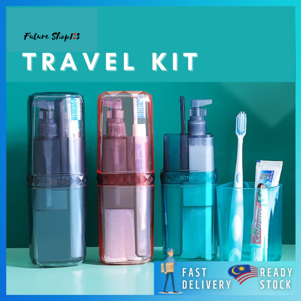 Travel Toiletry KIT/ 8 IN 1 Travel Pack Set/ Toothbrush Holder Cup ...