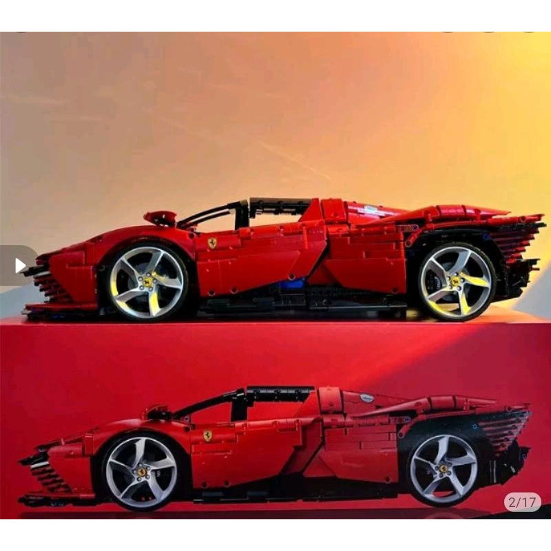 FERRARI DAYTONA IN BLACK GOLD & RED TECHNIC BUILDING BLOCKS | Shopee ...