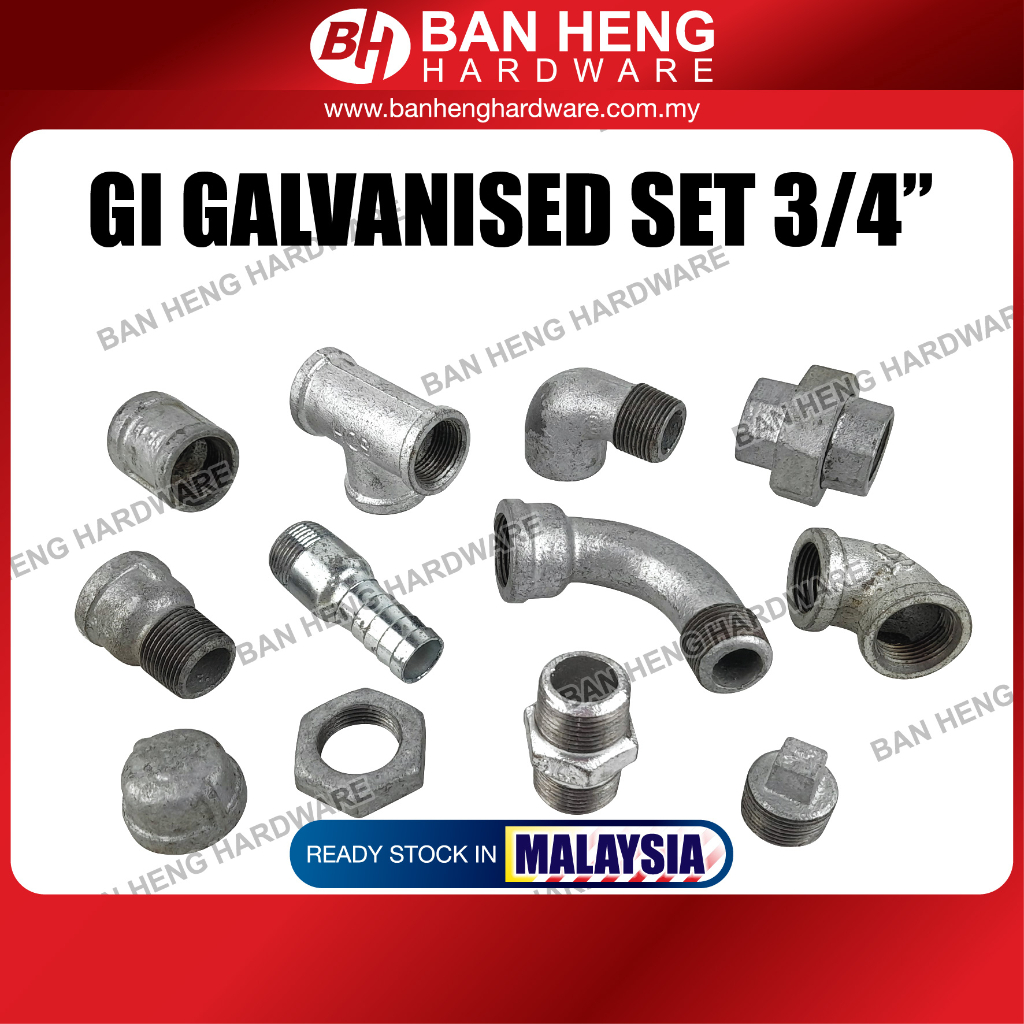 20MM GI FITTING | GALVANIZED PAIP AIR FITTING | TEE | SOCKET | ELBOW | END CAP | SHORT BEND ...