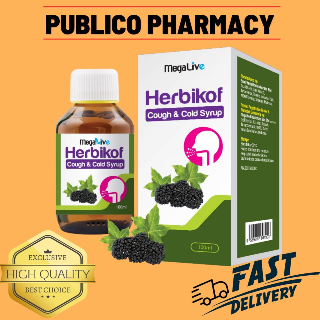 MEGALIVE Herbikof Cough & Cold Syrup 100ml [EXP: 09/24] | Shopee Malaysia