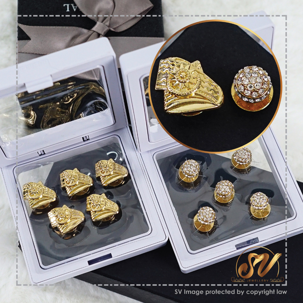 5 Pcs Butang Baju Melayu Kerongsang Korea Brooch Korea Baju Melayu ...
