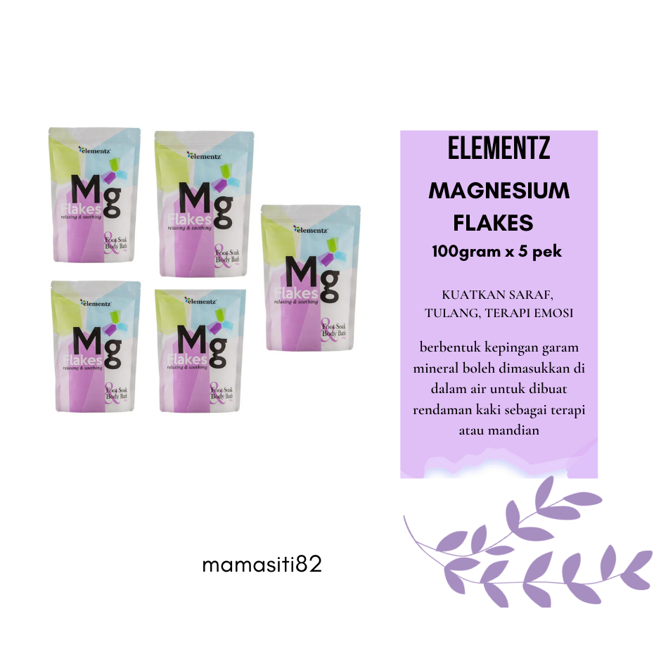 Elementz Magnesium Flakes (100g) x 5 | Shopee Malaysia