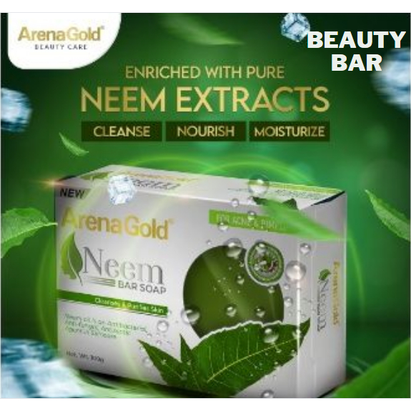 100% original, Arena Gold Neem Bar Soap Acne & Pimple - 100gm | Shopee ...