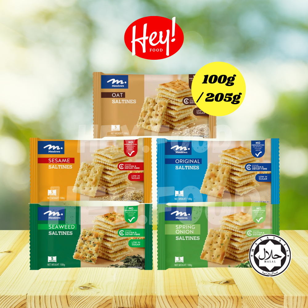MEADOWS Saltines Cracker (100g / 205g) Oat/ Sesame/ Original/ Seaweed ...