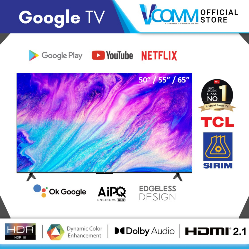 TCL 4K UHD Google TV P636/635 (50"/55"/65") Android Smart TV with ...