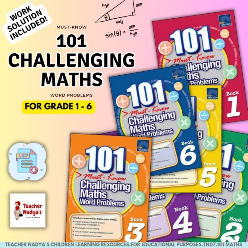 [ PRINTABLE / PDF ] 101 Challenging Maths Grade 1-6 | TN07 ...