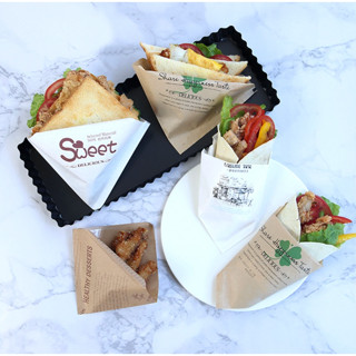 100pcs 50pcs Triangle Bag Sandwich Paper Donut bag Burger bag Bakery ...