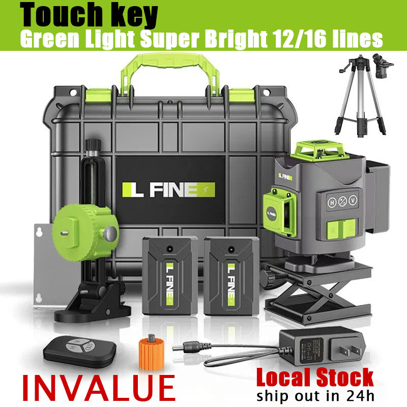 12/16 Line Laser Level Battery Tripod Self-Leveling Green Making Lazer ...