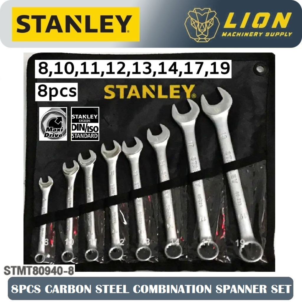 STANLEY 8PCS CARBON STEEL COMBINATION SPANNER SET STMT80940-8 - ORIGINAL STANLEY PRODUCT ...