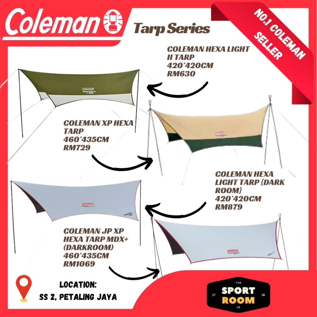 [Ready Stock] COLEMAN Tarp Hexa Light Hexa XP Flysheet | Shopee Malaysia
