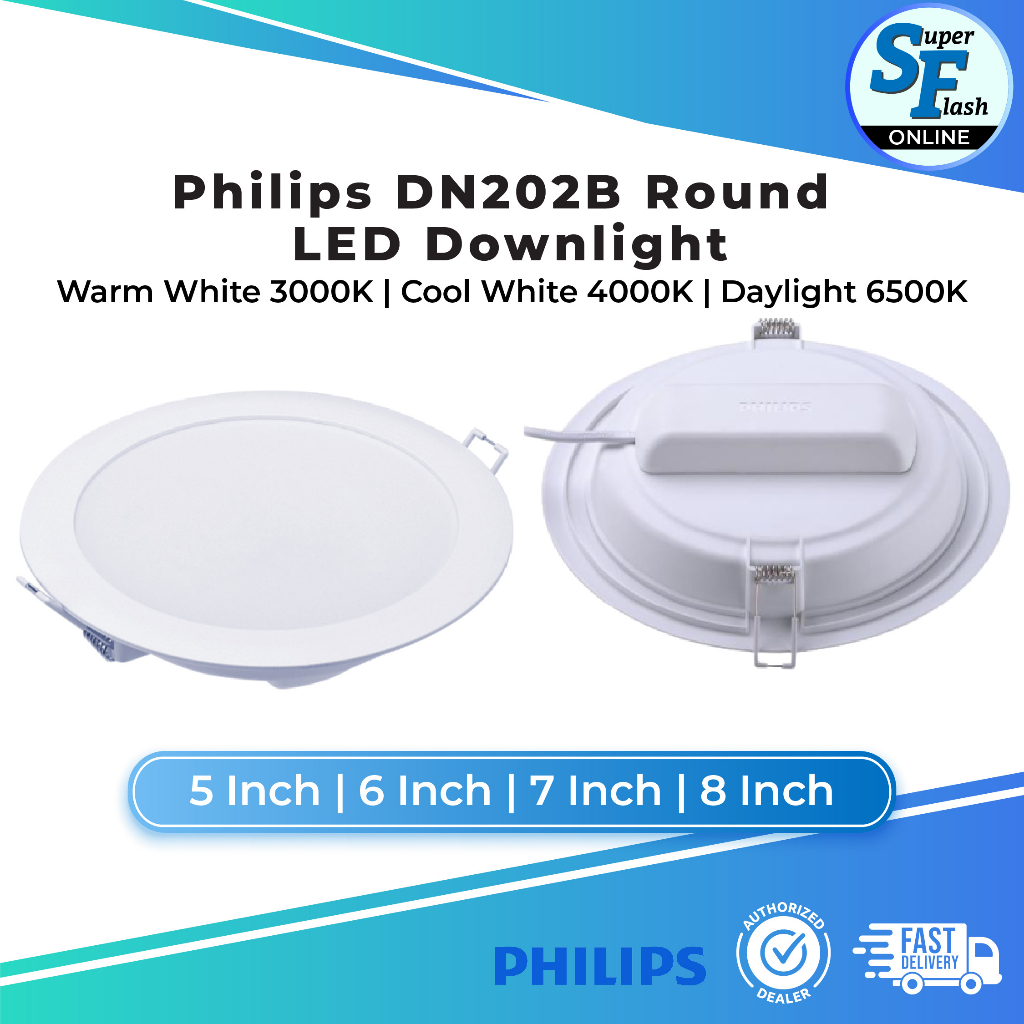 Philips LED Recessed Downlight DN020B Round 5INCH 6INCH 7INCH 8INCH ...