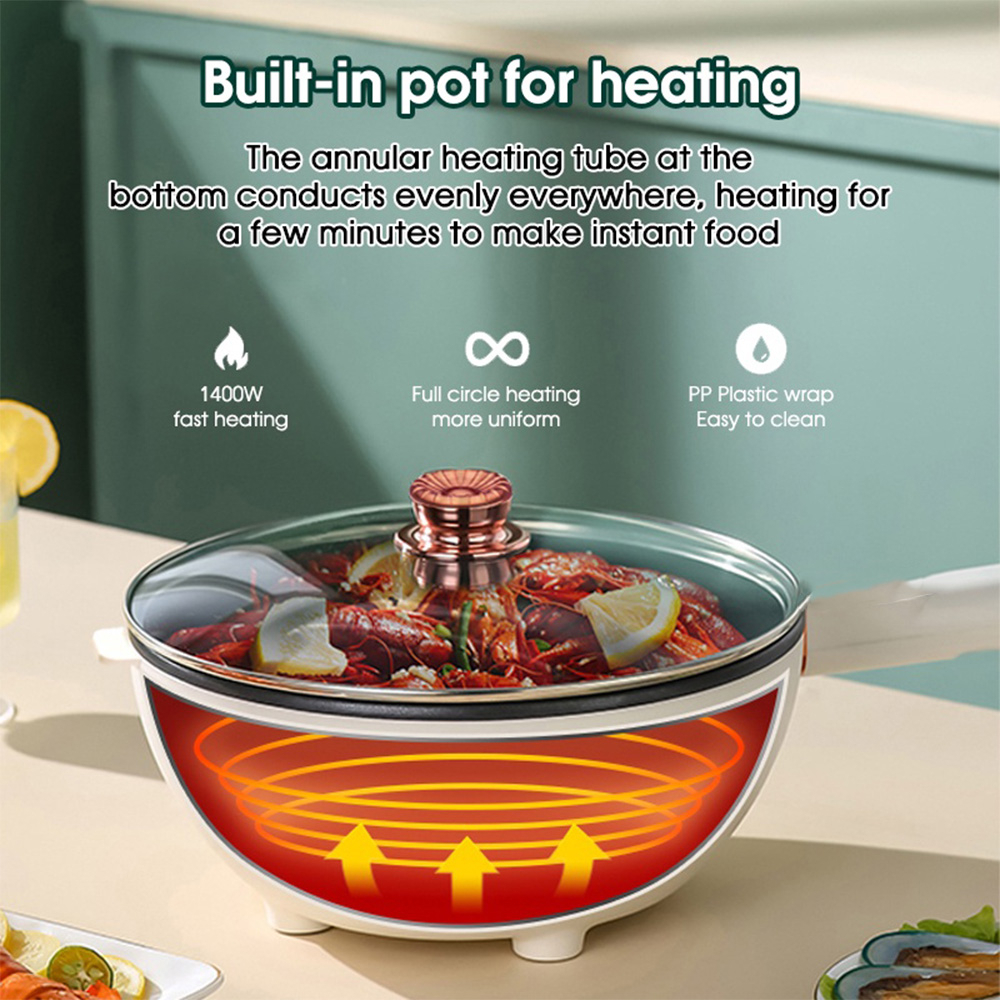 SWISS THOMAS Electric Frying Pan Non-Stick Wok Electric Cooker Cooking ...