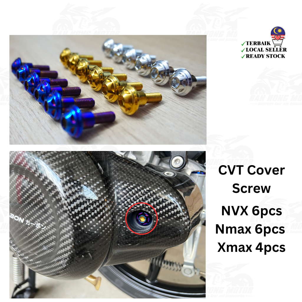 💫🇹🇭 Stainless Steel CVT Cover Skru NMAX XMAX NVX Allen Key Screw 100% ...