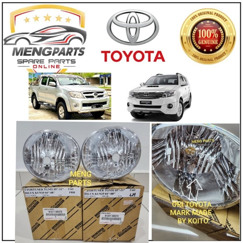 ORIGINAL TOYOTA FORTUNER & HILUX VIGO FOG LAMP RH-81211-0D070 LH-81221 ...