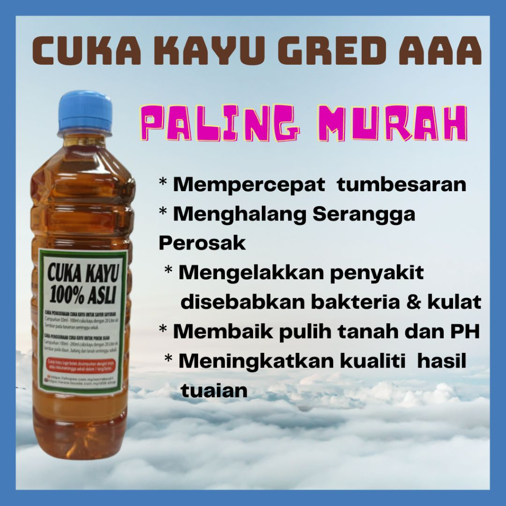 CUKA KAYU ASLI / NATURAL WOOD VINEGAR/ 100% ORGANIK & ASLI / GRED AAA ...