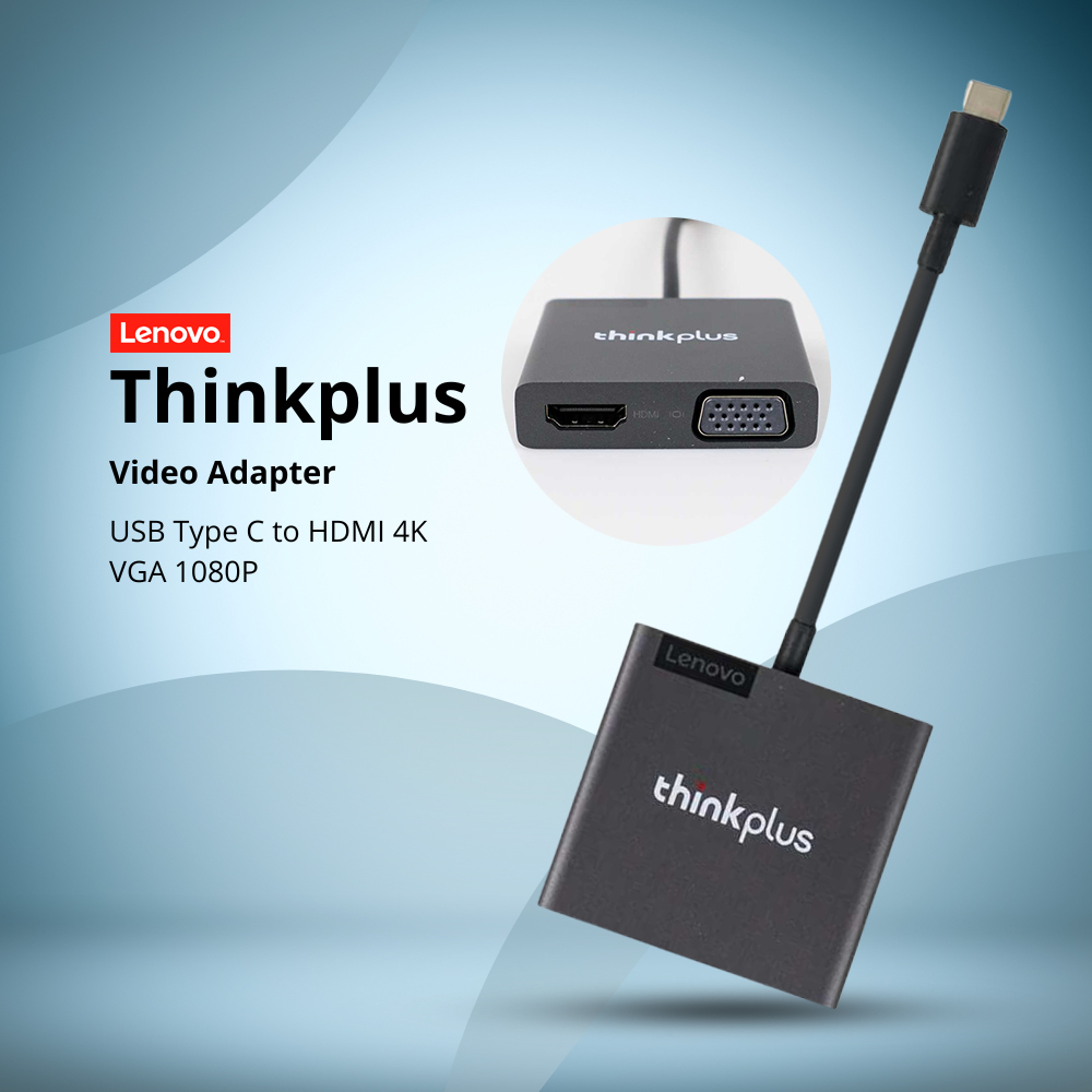 Lenovo Thinkplus Type C USB-C 3-in-1 Adapter USB Hub (4K HDMI, VGA, USB ... Lenovo Thinkplus Type C USB-C 3-in-1 Adapter USB Hub (4K HDMI, VGA, USB ...