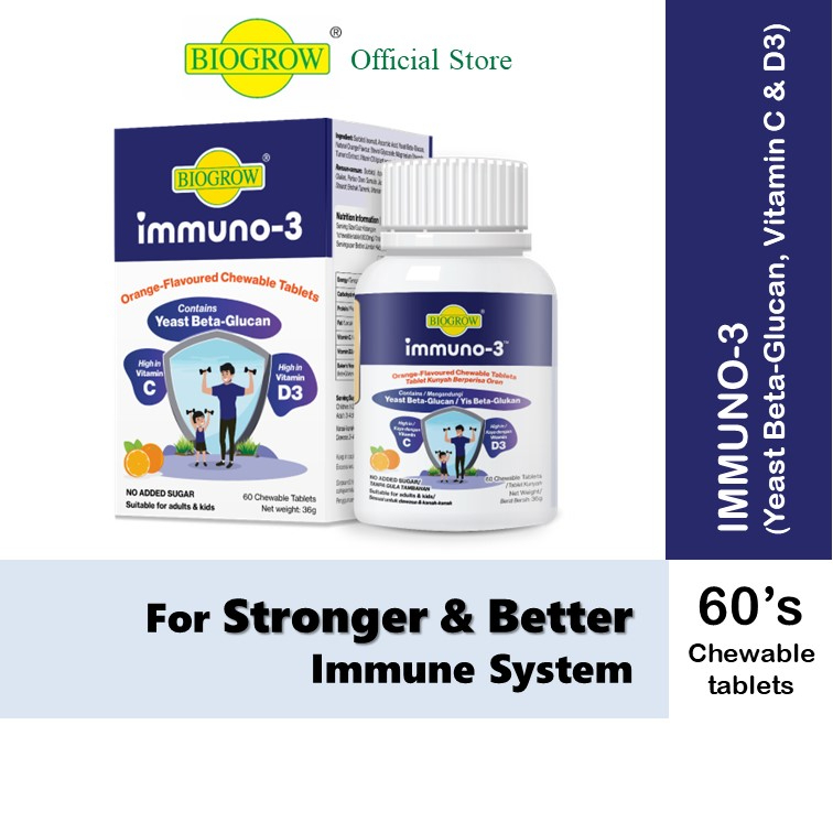 Biogrow IMMUNO-3 Chewable Tablets (60's) | Shopee Malaysia