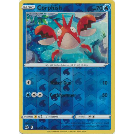 Corphish / 033/159 / Reverse Holo & Common / Crown Zenith Pokemon Trading Card Game PTCG ...