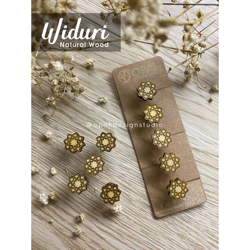 Butang baju melayu Klasik Opah Design Studio kayu & black akrilik ...