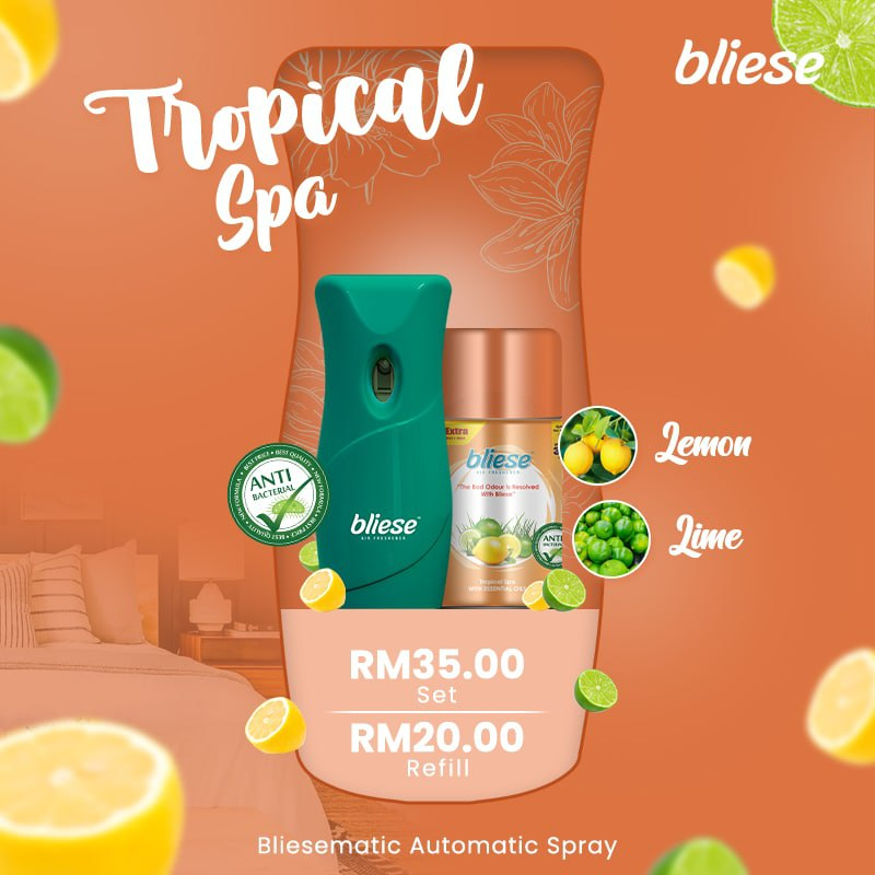 Bliese Automatic Spray Air Freshner (300ml) Formula Anti Bakteria ...