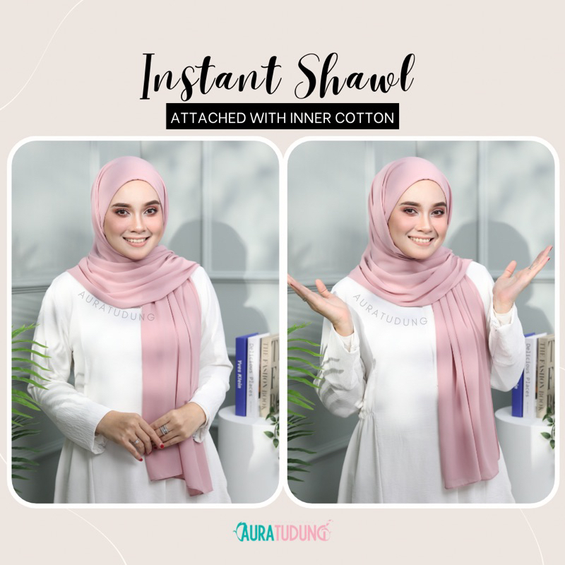 𝗣𝗢𝗦𝗧 𝗧𝗢𝗗𝗔𝗬 Instant Shawl Attached With Inner Cotton Shawl Pleated ...