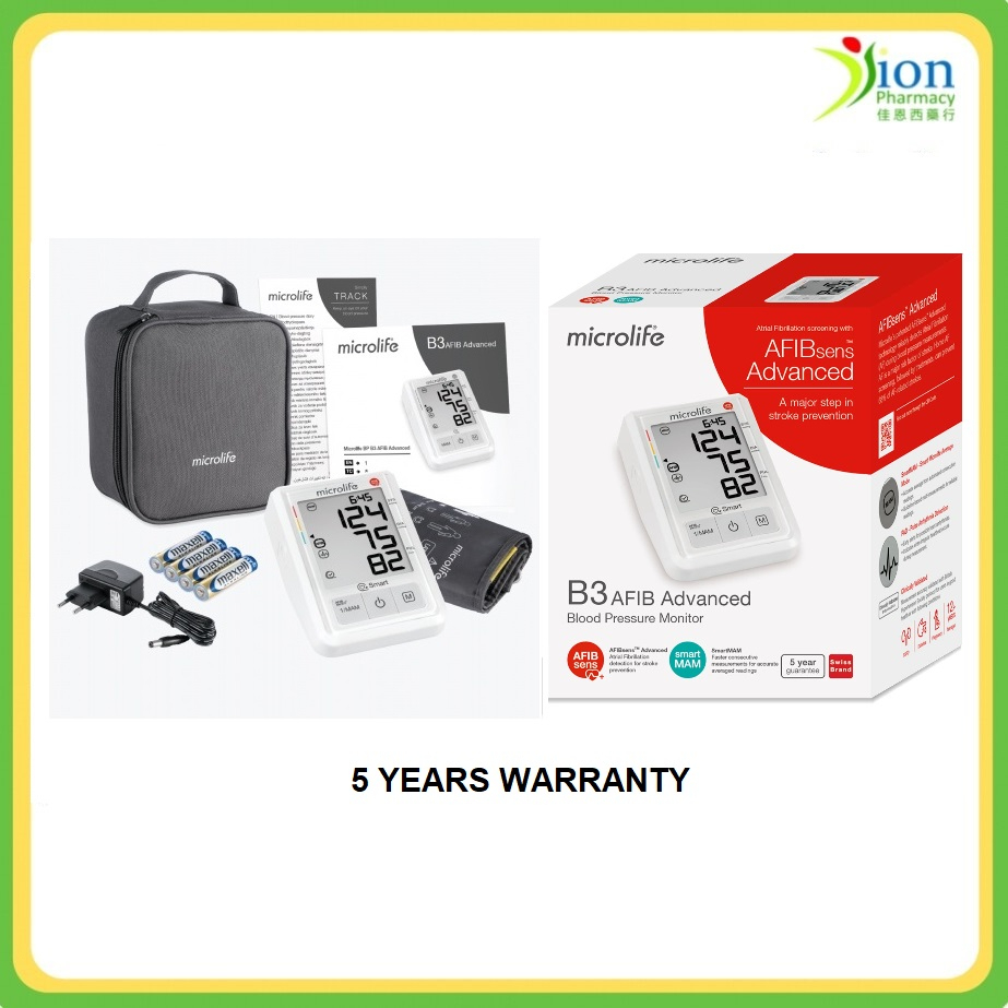 MICROLIFE B3 AFIB ADVANCED BLOOD PRESSURE MONITOR [5 YEARS WARRANTY ...