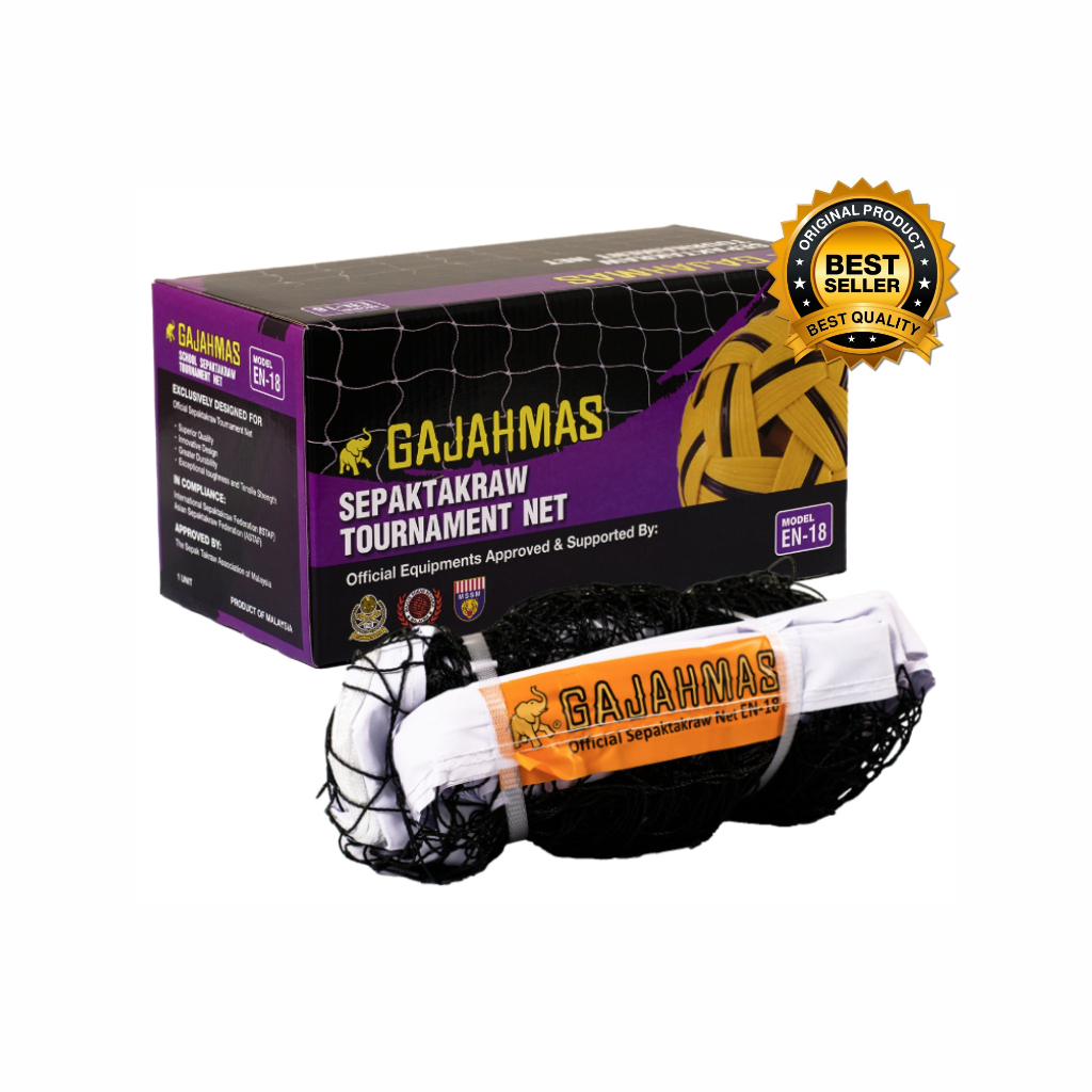 GAJAHMAS EN-18 / EN18 Sepak Takraw Tournament Net / Jaring Sepak Takraw ...