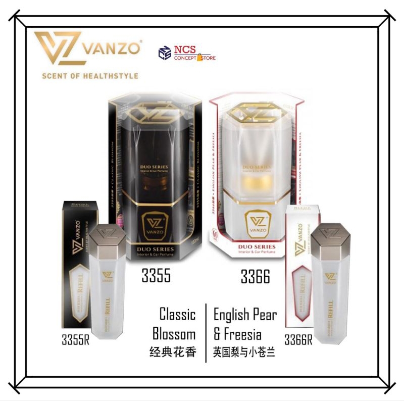 VANZO Duo Series 3355 / 3366 Floral Air Freshener/Refill-Remove odor ...