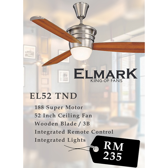Ceiling Fan Elmark EL52 TND 52" | 遥控风扇 | Shopee Malaysia