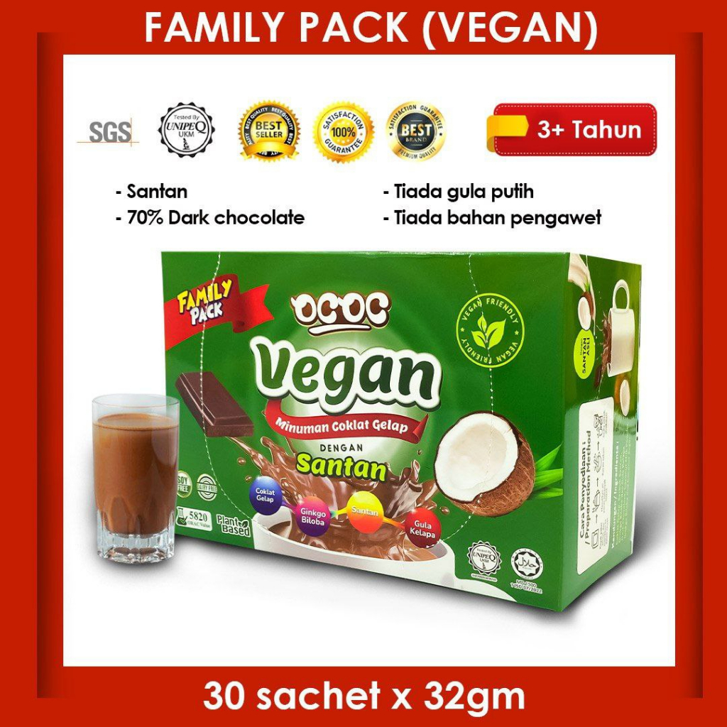 🎁FREE GIFT🎁|🔥READY STOCKS🔥| FAMILY PACK VEGAN OCOC (FPV) | DARK CHOCOLATE DRINKS MINUMAN COKLAT ...