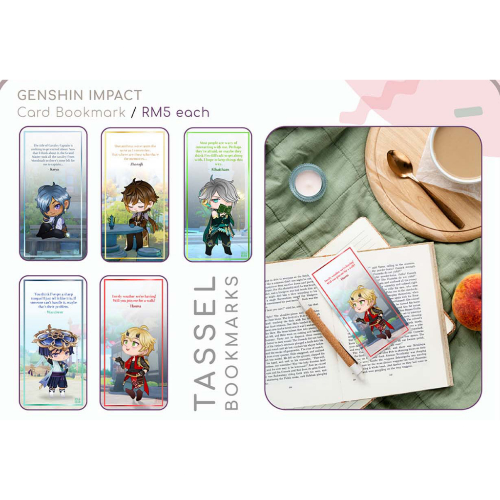 GENSHIN IMPACT ALHAITHAM KAEYA ZHONG LI WANDERER Tassel Bookmark Card ...