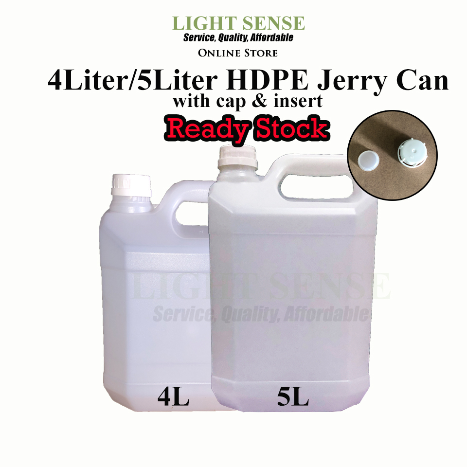 4Liter and 5Liter HDPE Jerry Can with White Cap and Insert / Botol ...
