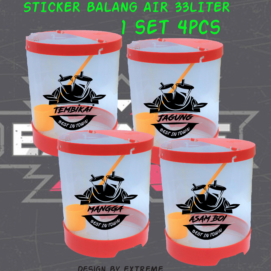 STICKER TRANSPARENT BALANG AIR 12inci x12inci (Custom Print) 4 in 1 ...