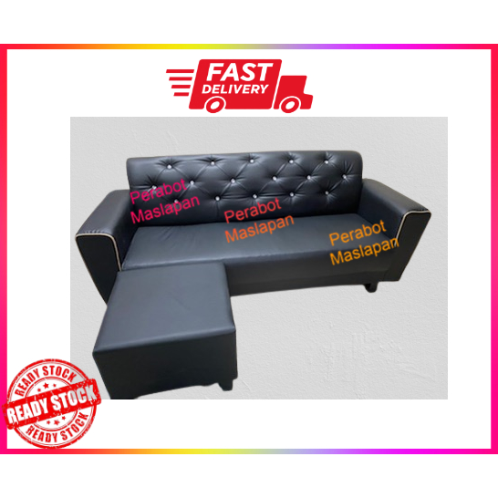Special FREE 1 STOOL Velvet Sofa Baldu / Fabric Sofa / PVC Sofa 3 ...
